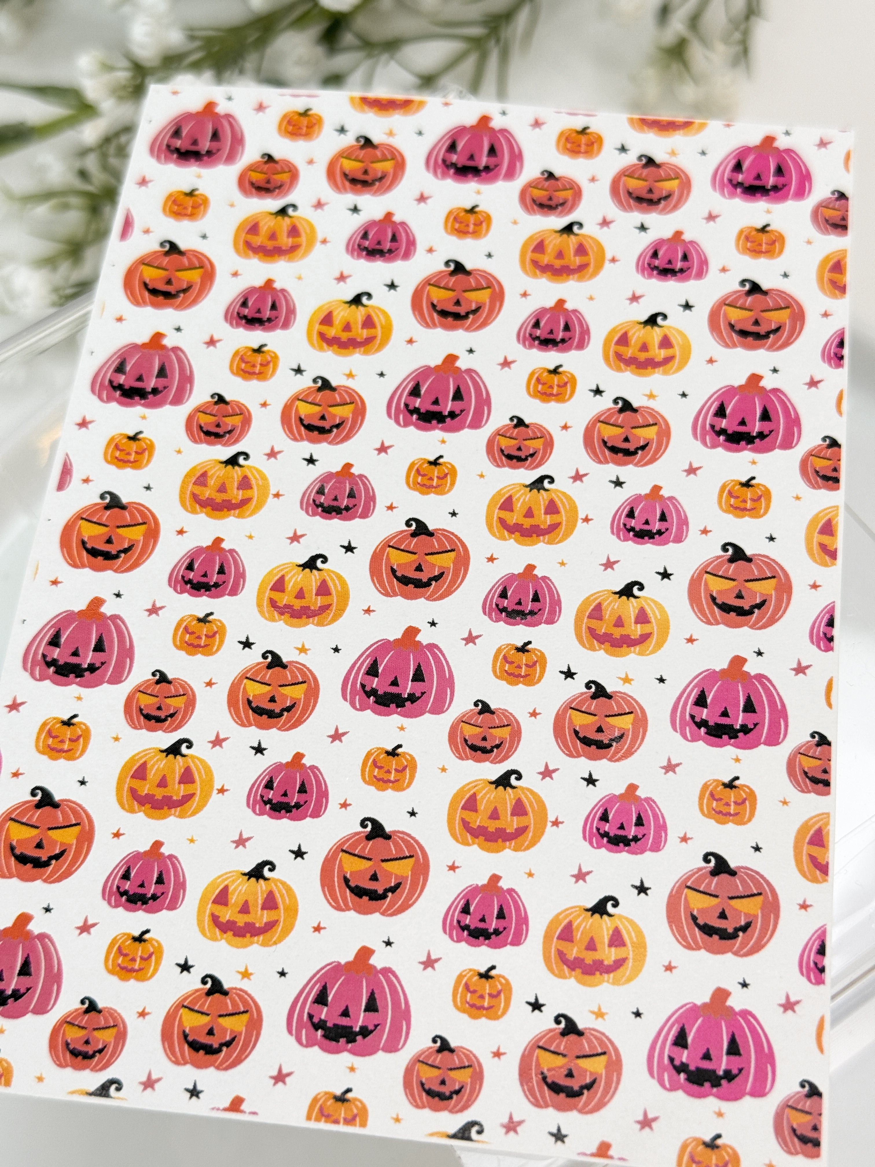 Transfer Paper Sheet 517 Jack-O'-Lantern Pumpkin | Image Water Transfe – Tera Clay