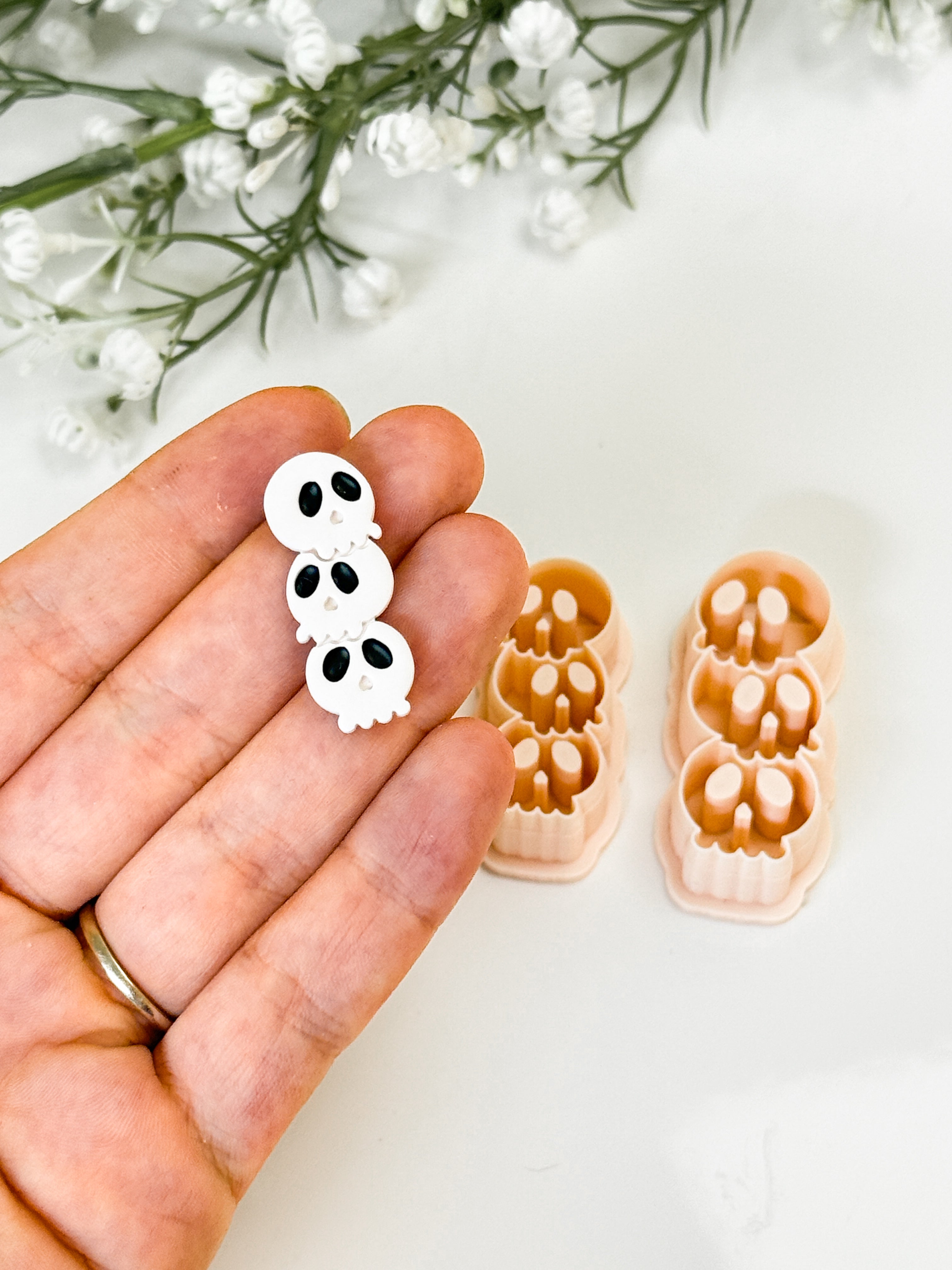 Skulls Halloween 2025 Polymer Clay Cutter – Tera Clay